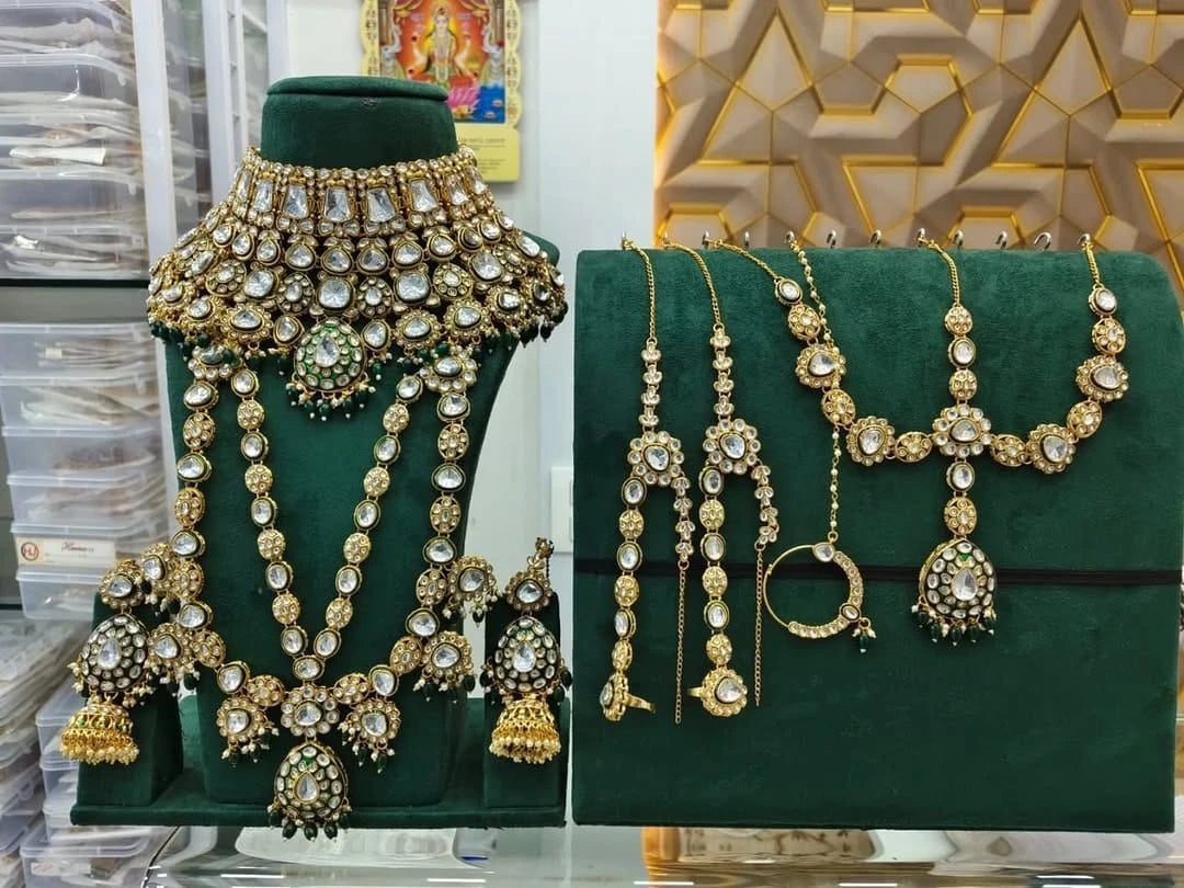 Real Kundan Heavy Full Bridal Jewellery Set | Authentic Indian Wedding ...
