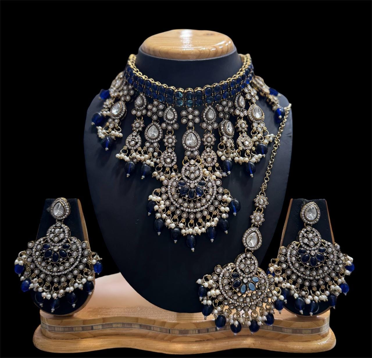 Monzonite Royal Blue Heavy Choker - Statement Gemstone Necklace – Zevar